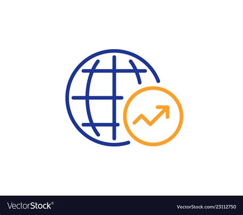 World Statistics Line Icon Chart Sign Royalty Free Vector