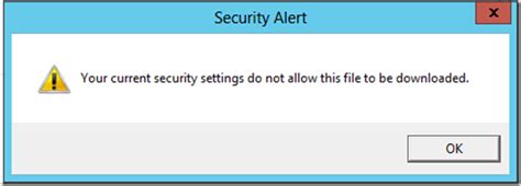 Your Current Security Settings Do Not Allow This File To Be Downloaded
