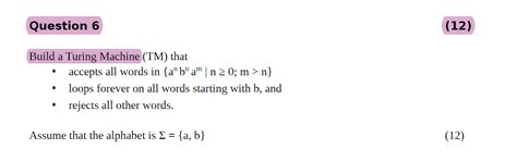 Solved Build A Turing Machine Tm That Accepts All Words