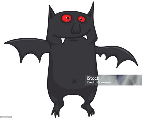 Dessin Animé Drôle De Grosse Chauvesouris Volant Personnage De Vampire