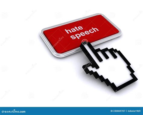 Botón De Incitación Al Odio En Blanco Stock de ilustración