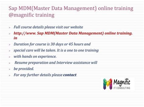 Sap Mdm Online Training Tutorial In Mumbai Ppt