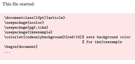 Code Necessary Package For Codeexample TeX LaTeX Stack Exchange