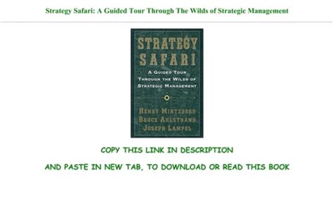 Pdf Download Strategy Safari A Guided Tour Through The Wilds Of