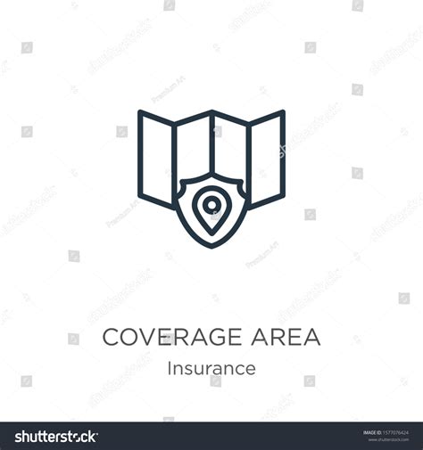 Coverage Area Icon Thin Linear Coverage Stock Vector Royalty Free