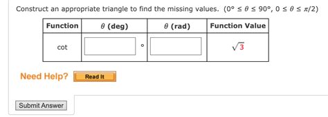 solved construct an appropriate triangle to find the missing