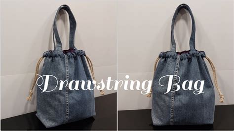 Sewing A Simple Drawstring Bag Sewing Tutorial Denim Drawstring Bag Youtube