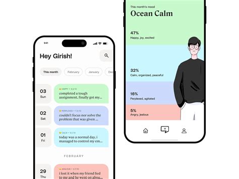 Mood Tracker Journal Diary App Design Behance