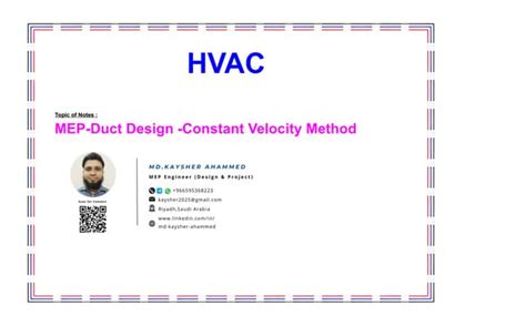 Duct Design Constant Velocity Methodpptx