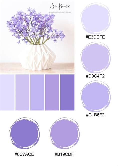 Paleta De Cores Lilás Códigos E Combinações Lavender Color Palette