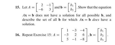 Solved Let A 2 1 63 ﻿and B B1b2 ﻿show That The Equation