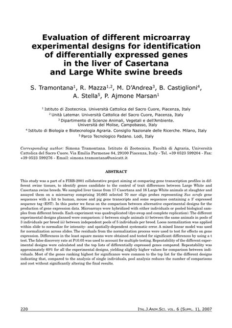 Pdf Evaluation Of Different Microarray Experimental Designs For Identification Of