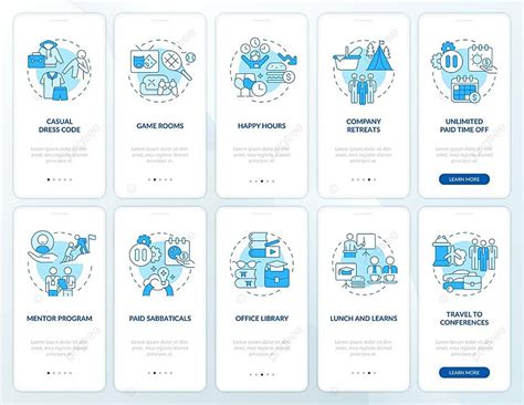 employee benefits onboarding mobile app page screen mockup perk