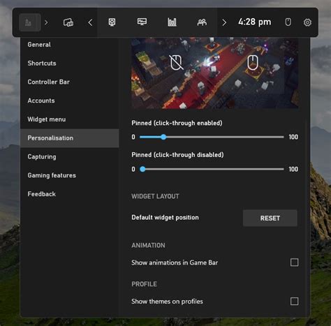 How To Adjust Transparency Of Xbox Game Bar Pinned Widgets In Windows