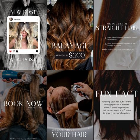 Hairstylist Instagram Templates Hair Instagram Post Hair Designer