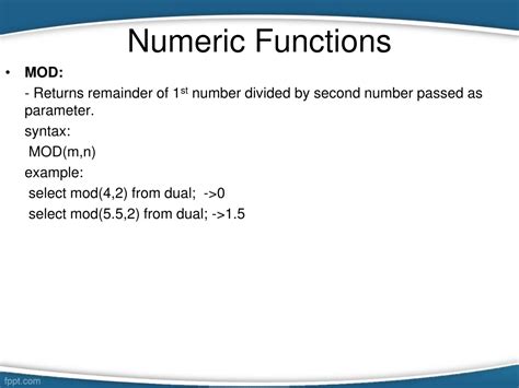 Ppt Comprehensive Guide Sql Functions For Data Processing Powerpoint