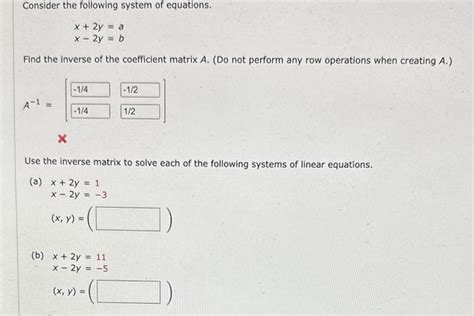 Solved Consider The Following System Of Equations Chegg