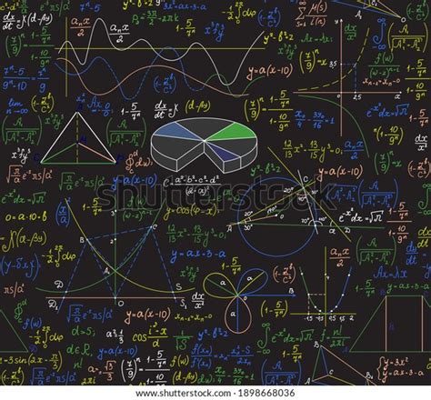 Math Vector Seamless Pattern Multicolored Handwritten Stock Vector Royalty Free 1898668036