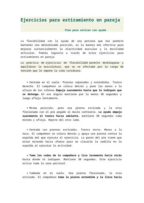 Docx Ejercicios Para Estiramiento En Pareja Dokumentips