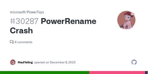 Powerrename Crash · Issue 30287 · Microsoftpowertoys · Github