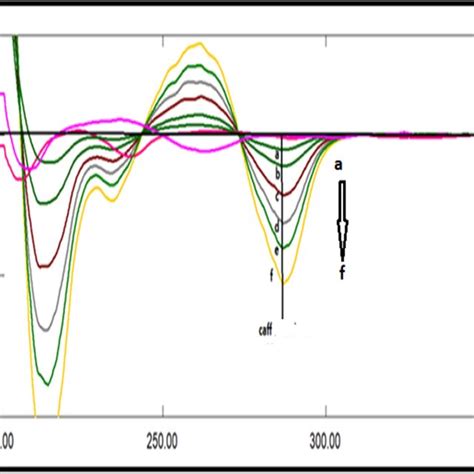 First Derivative Spectrophotometry For Different Concentrations Of Caff Download Scientific