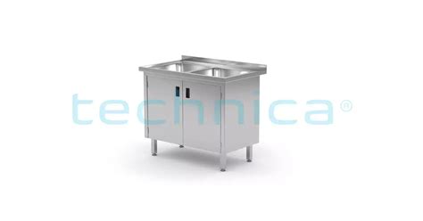 Stół ze zlewem dwukomorowym z szafką x x mm TECHNICA sklep Technica
