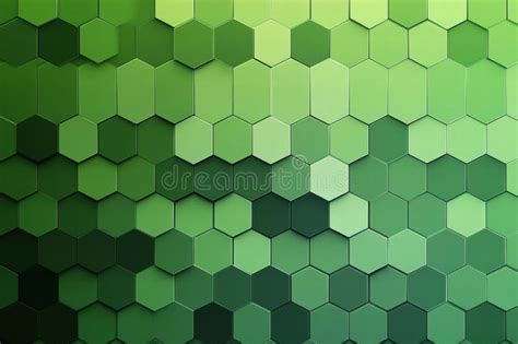Abstract Green Hexagon Pattern Background Stock Illustration