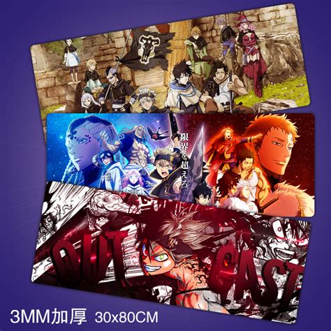 黑色四叶草动漫周边鼠标垫电脑笔记本键盘垫亚斯塔桌垫超大鼠标垫虎窝淘