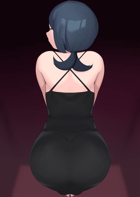 Rule 34 1girls Ass Blue Eyes Blue Hair Breasts Cleavage Dress Female