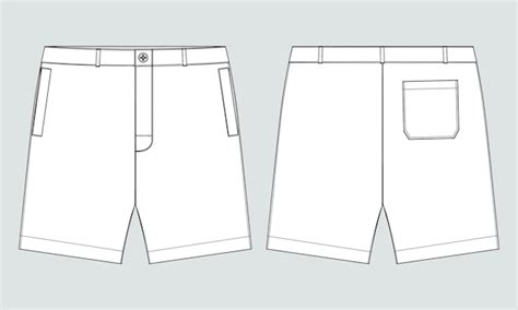 Sweat Shorts Pantalon Dessin Technique Mode Croquis Plat Vecteur