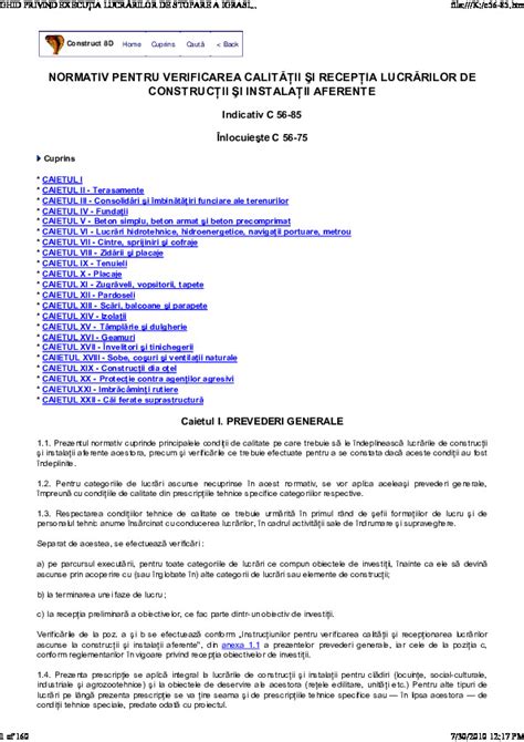 C Normativ Pentru Verificarea Calitatii Si Receptia Lucrarilor De Constructii Si