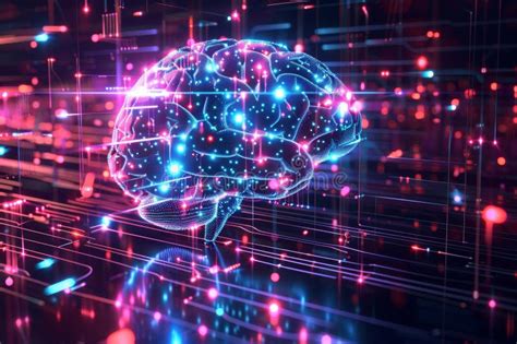 Evolving Cyberpunk Brain Interconnected Glowing Circuits Illustrating