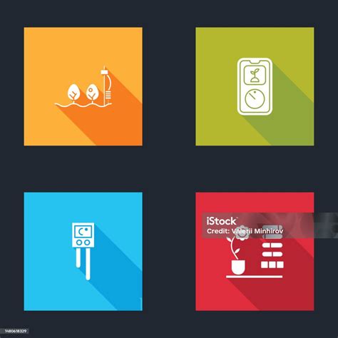 독립형 센서 및 식물 스마트 농업 기술 온도 습도 및 꽃 상태 아이콘을 설정합니다 벡터 감지기에 대한 스톡 벡터 아트 및 기타 이미지 Istock