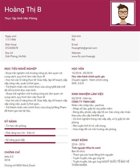 Tổng Hợp Các Mẫu Cv Intern Theo Ngành Phổ Biến Nhất Hr Insider