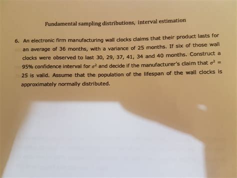 Solved Fundamental Sampling Distributions Interval
