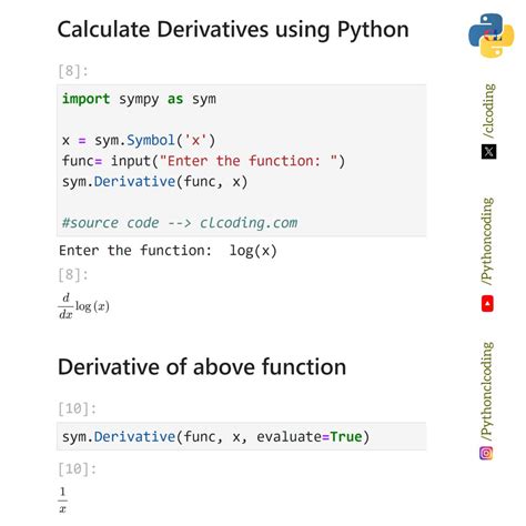 Python Coding On Linkedin Calculate Derivatives Using Python