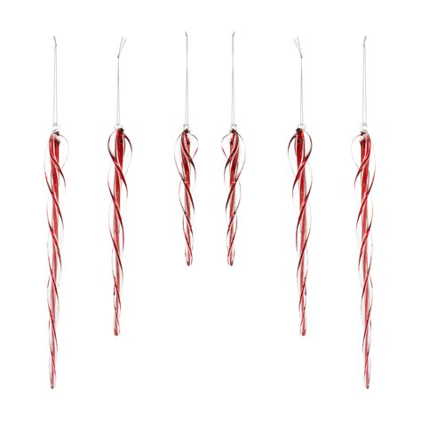 The Holiday Aisle® 6 Piece Icicle Glass Hanging Figurine Ornament Set