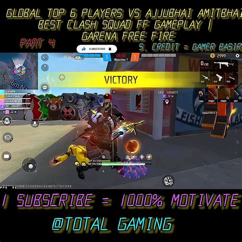 Global Top 6 Players Vs Ajjubhai Amitbhai Best Clash Squad Ff Gameplay