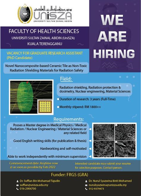 Suffian Mohamad Tajudin On Linkedin Vacancy For A Graduate Research