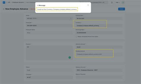 Employee Advance Cant Detect Companycompanydefaultcurrency