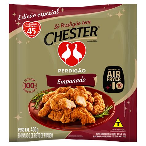 Empanado De Frango Perdigão Chester Pacote 400g Edição Especial 45 Anos