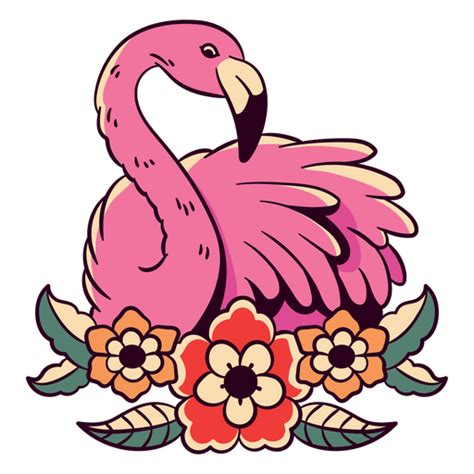 Design PNG E SVG De Camiseta Estampa De Flamingo Rosa E Flor Para