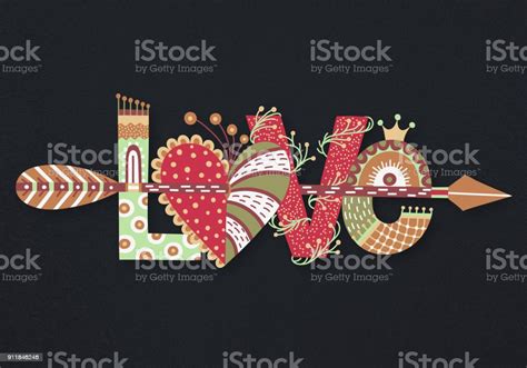 사랑 해요 손으로 그려 글자 해피 발렌타인 데이 하루 화살표와 함께 심장입니다 자유 스타일입니다 낙서입니다 2 월에 휴일 14에 대한 스톡 벡터 아트 및 기타 이미지