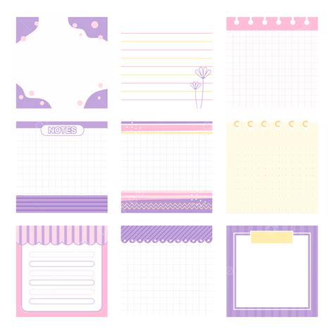 Cute Sticky Notes Vector Hd Images Set Of Cute Pastel Sticky Notes