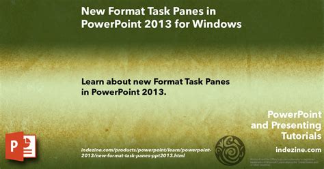 new format task panes in powerpoint 2013 for windows