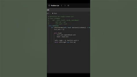 Day20 Leetcode Problem Palindrome Linked List Youtube