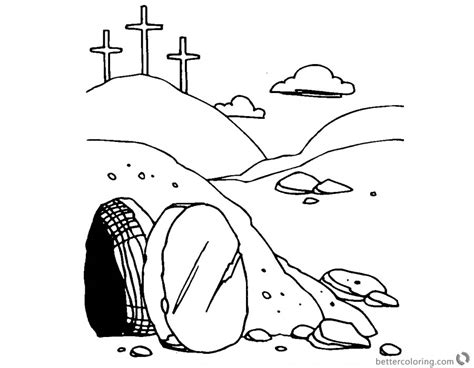 Jesus Tomb Angel Coloring Page Coloring Pages