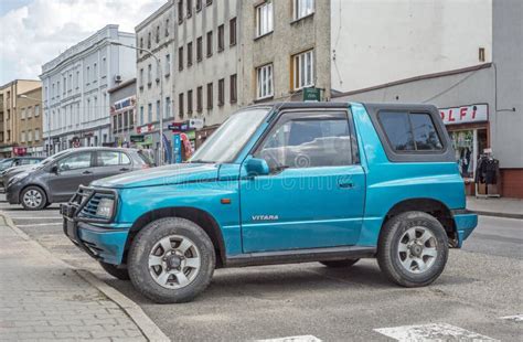 Old Classic Blue 4wd Car Suzuki Vitara Left Side Parked Editorial Stock