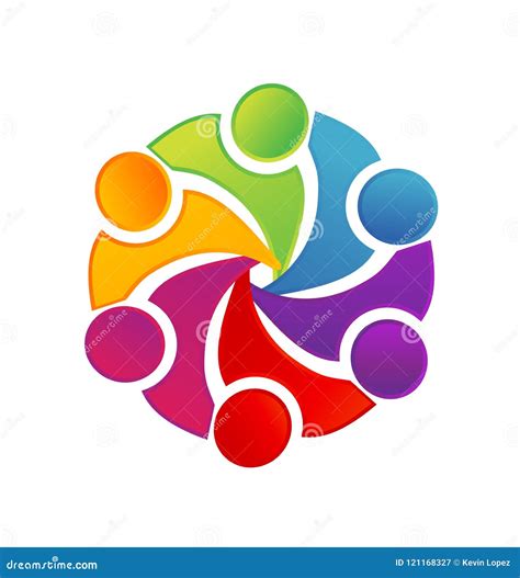 Teamwork Colorful People Working Together Logo Royalty Free Stock Image