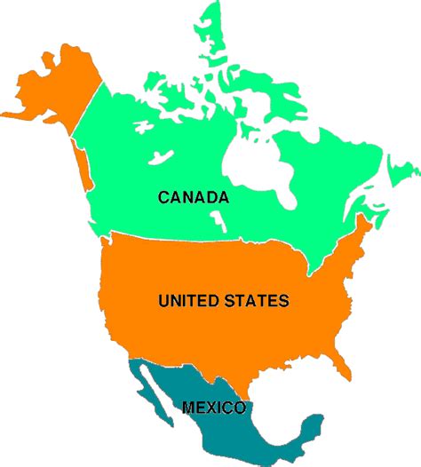 Nordamerika Karta över Region Politiska